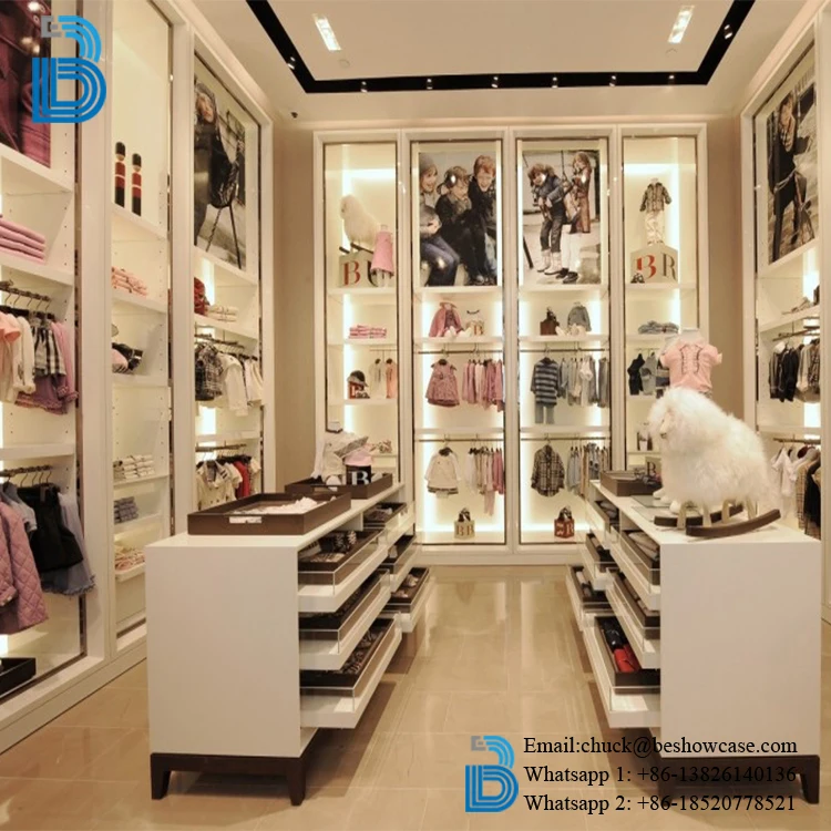 Brand Children Clothing Shop Display Showcase For Kid Clothing Display ...