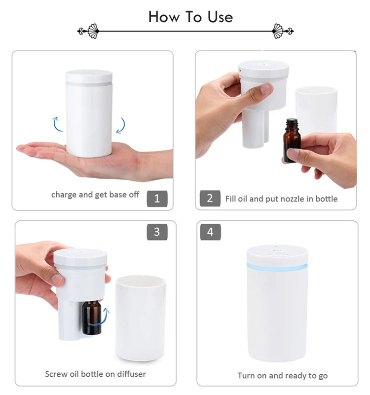 Waterless Portable Ultrasonic Rechargeable Waterless Usb Aromatic Aroma ...