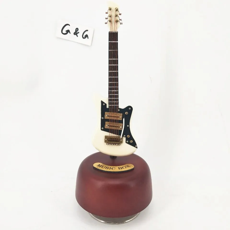 Custom Music Electric Guitar Model Music Box - Rotating Bases