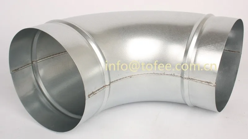 Galvanized Steel Round Air Duct Elbow By Pressing And Welding - Buy Gi ...