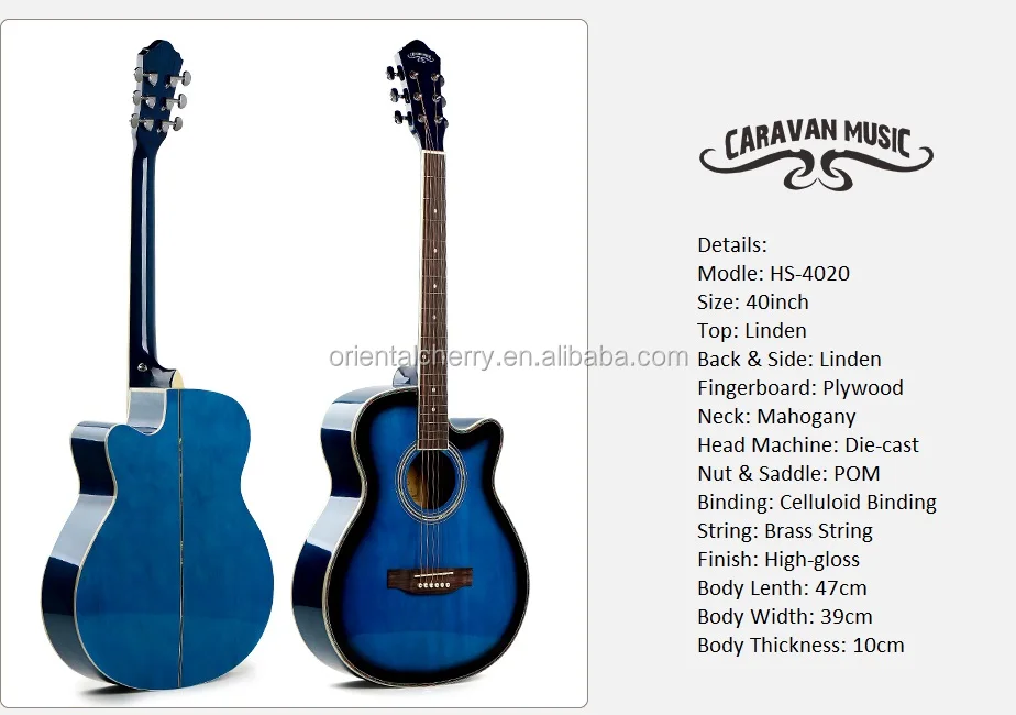 Cheapest 40 inch acoustic guitar electric HS-4020 with colored shells ...