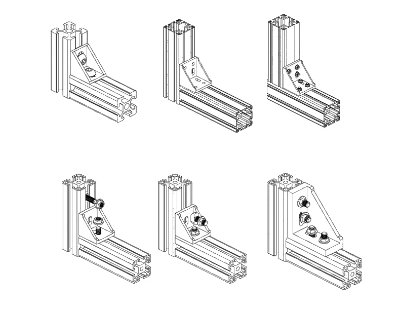 8 Hole 8080 Bracket Angle Bracket Corner Connector T Slot 8mm For ...