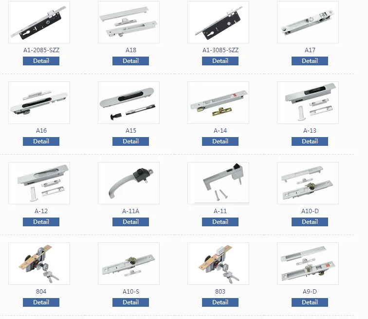 Powder Coating Sliding Window Hook Lock Aluminum Door Window Hardware ...