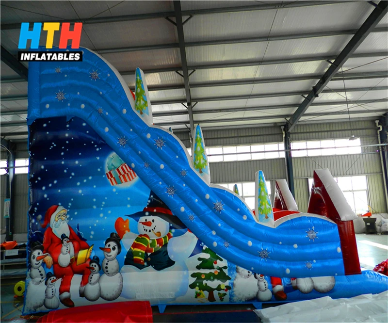 New Design Giant Christmas Inflatable Slide,Santa Claus Gift Inflatable ...