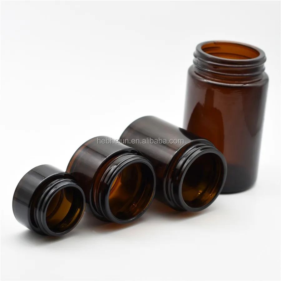 10g 20g 30g 50g 100g 120g Amber Glass Cosmetic Cream Jars With Metal ...