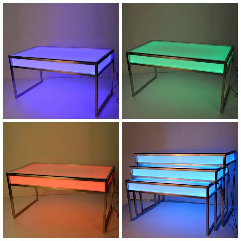 Led Light Folding Table Top Rectangle Buffet Decoration Buffet Table ...