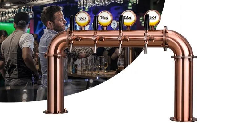 TALOS U Tower Stainless Steel 4 Tap Tower 102mm Beer Dispensing ...