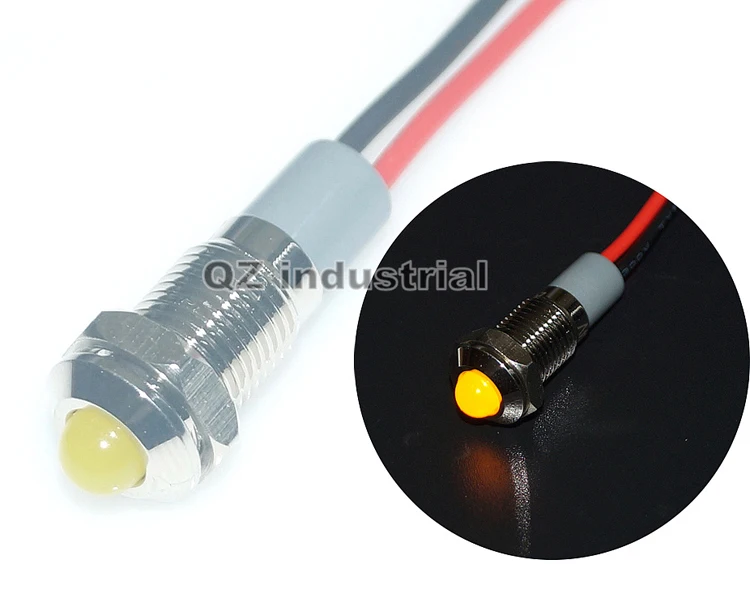 Qz Diameter 6mm Signal Pilot Lamp 3v 6v 12v 24v 36v 48v 110v 220v Led ...