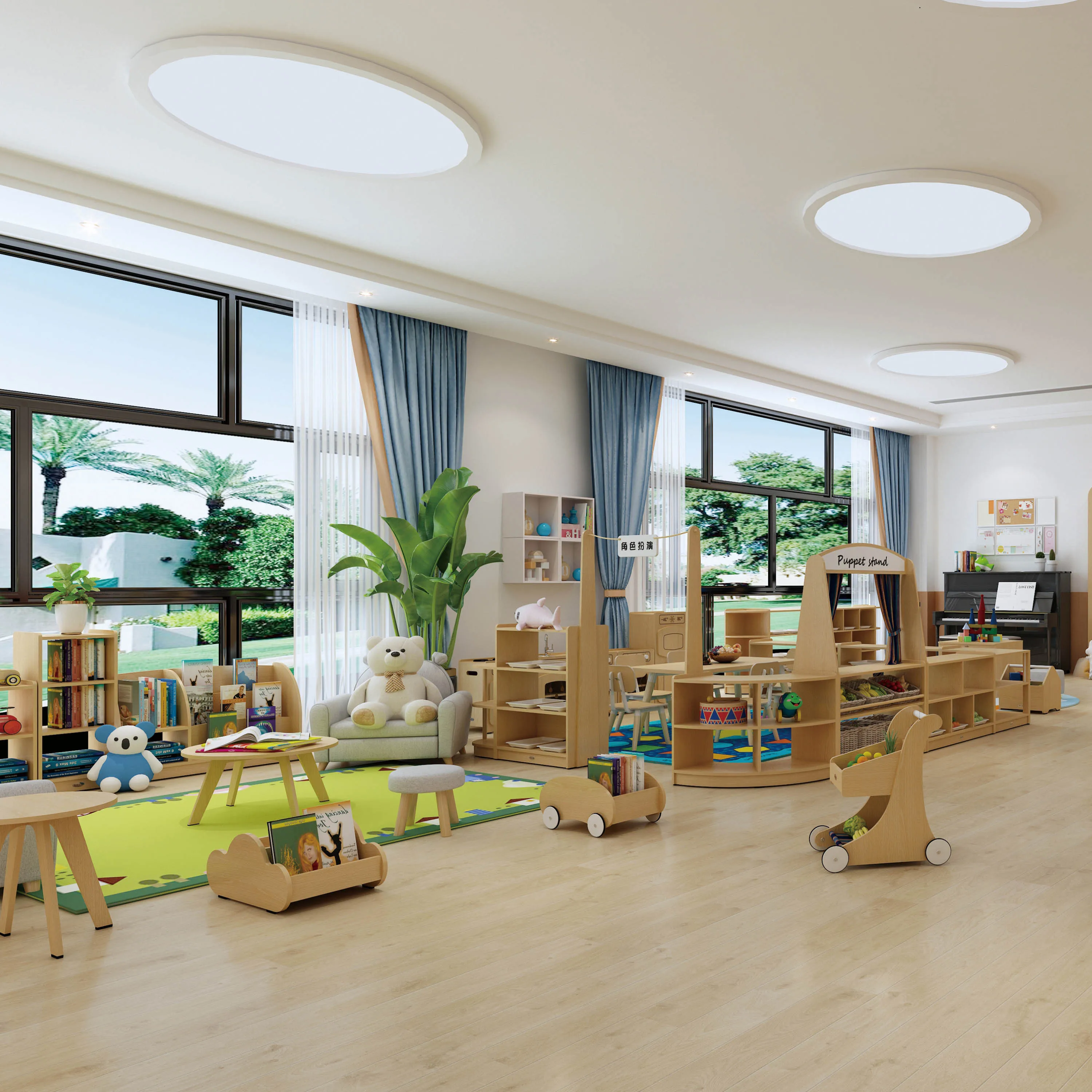 Guangzhou Factory Creche Colorful Classroom Wooden Kindergarten Kids ...