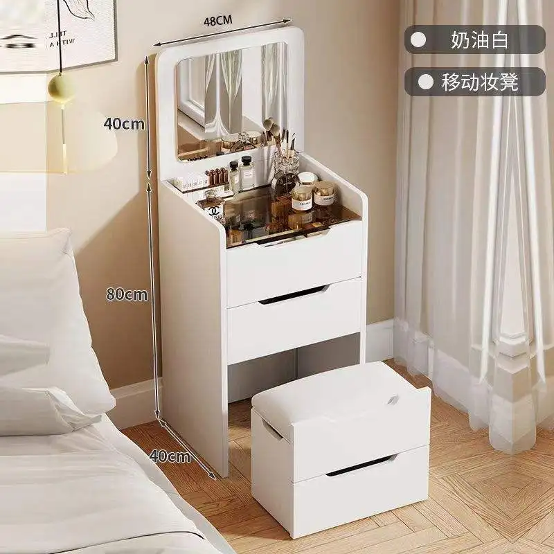 Modern Simple Dressing Table with Integrated Storage Cabinet Light ...