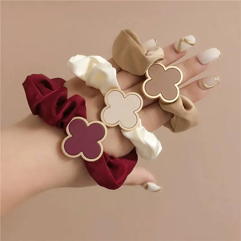 Jiris Korean Four Leaf Clover Scrunches Personality Trend Stretchy Hair ...