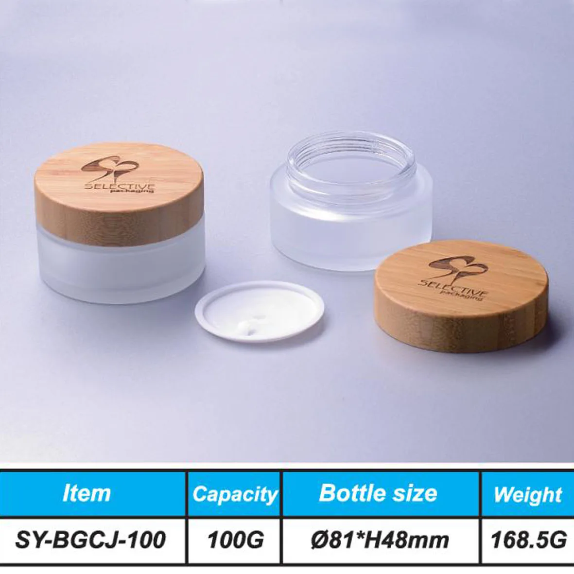 5g 15g 30g 50g 100g Matte Glass Cream Jar Empty Cosmetics Jars Sub ...