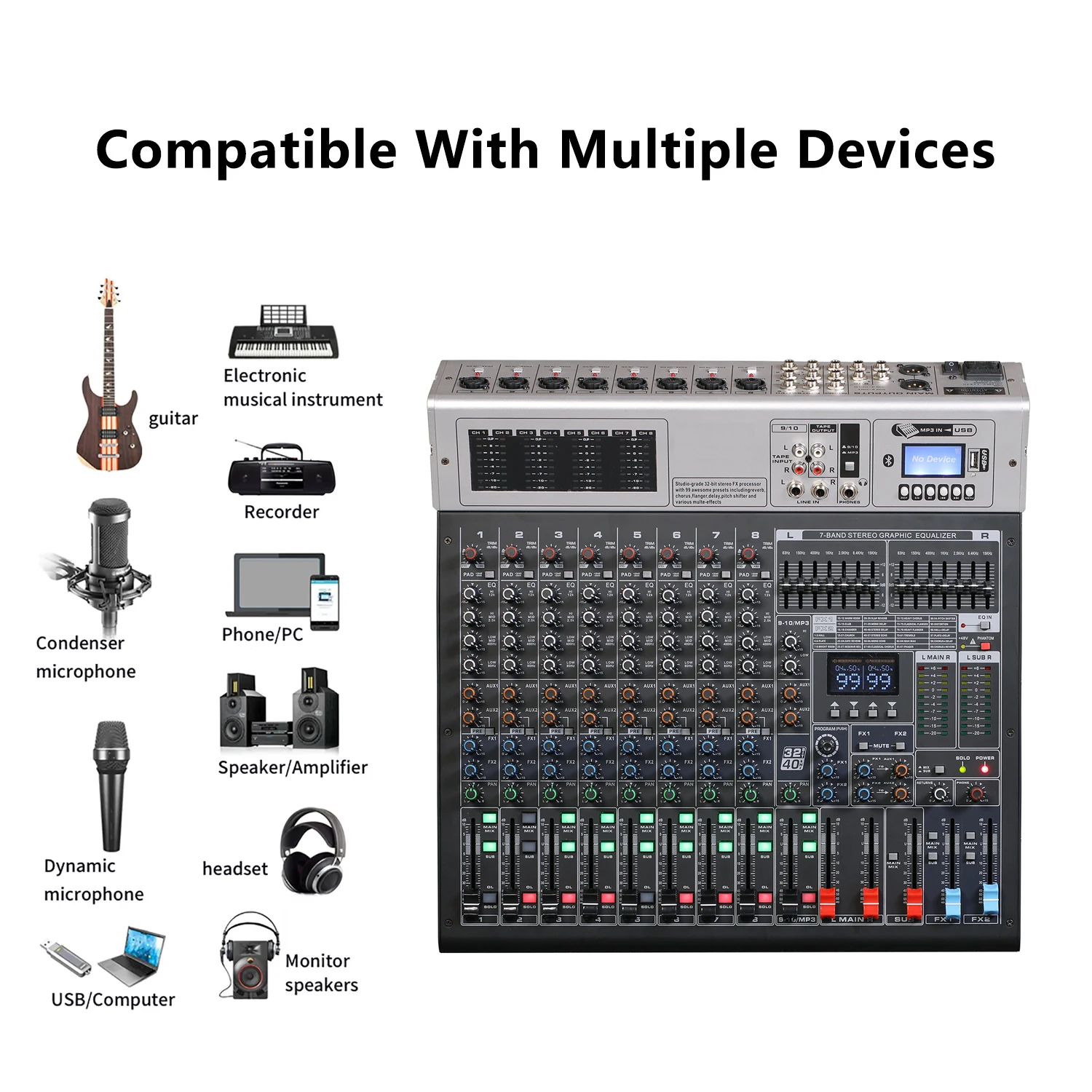 GAX-GBA10 Professional Audio Mixer for Music & Podcasting