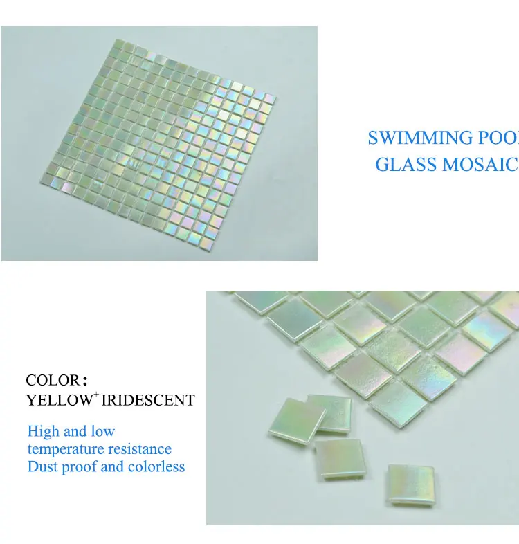 Hot Melt Blue Iridescent Tiles for Pool & Bathroom Decor
