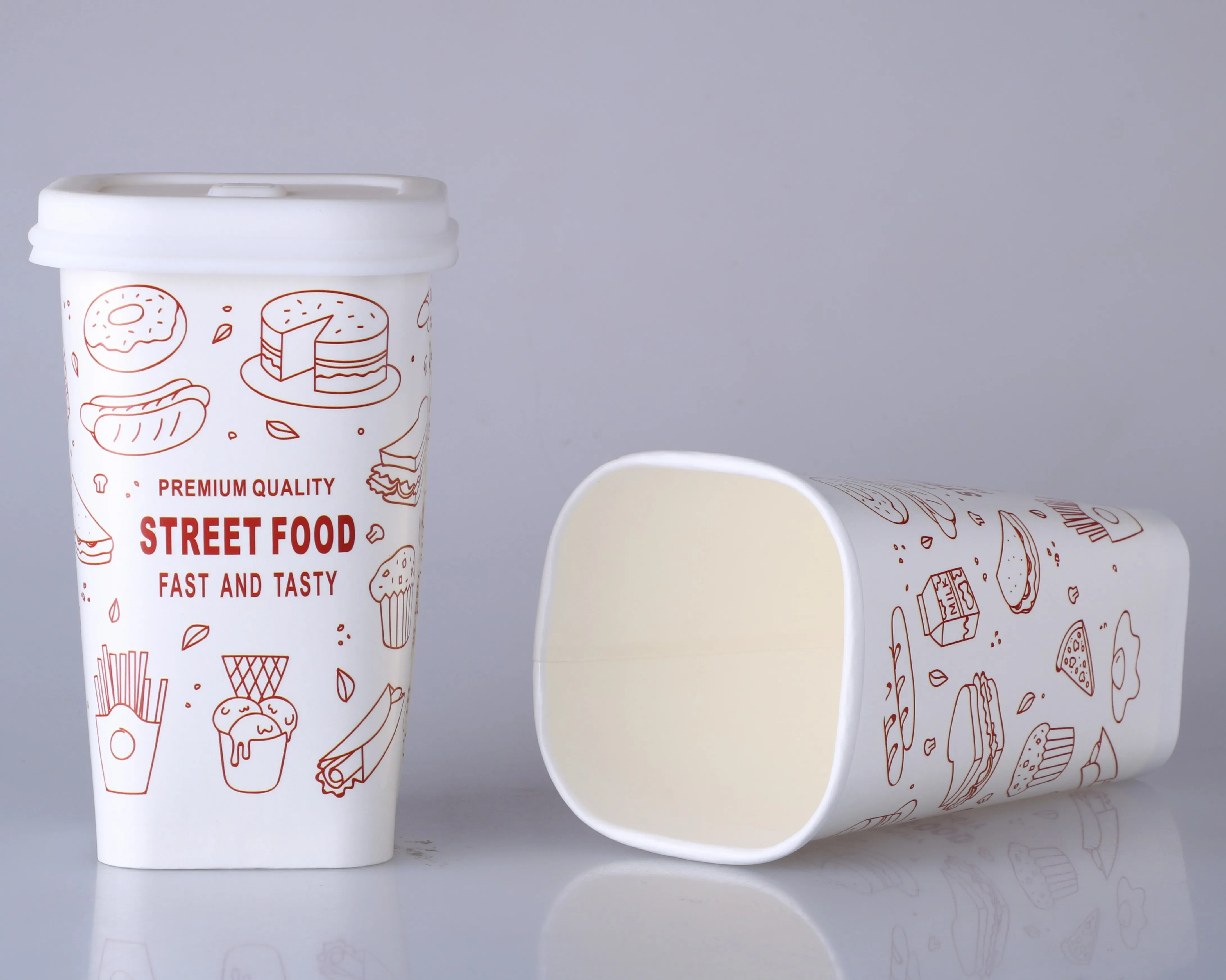 Eco- Friendly Disposable Single Wall Square Paper Cup For Beverages ...