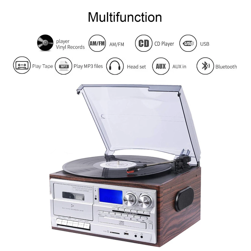 3 Speed Turntable Player Multi Function With Am Fm Radio Cassette - Buy ...
