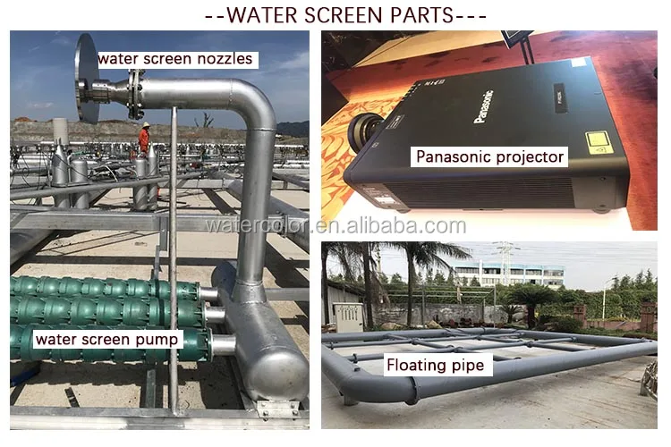 Water Projection Screen with Multi-Color LED Lights