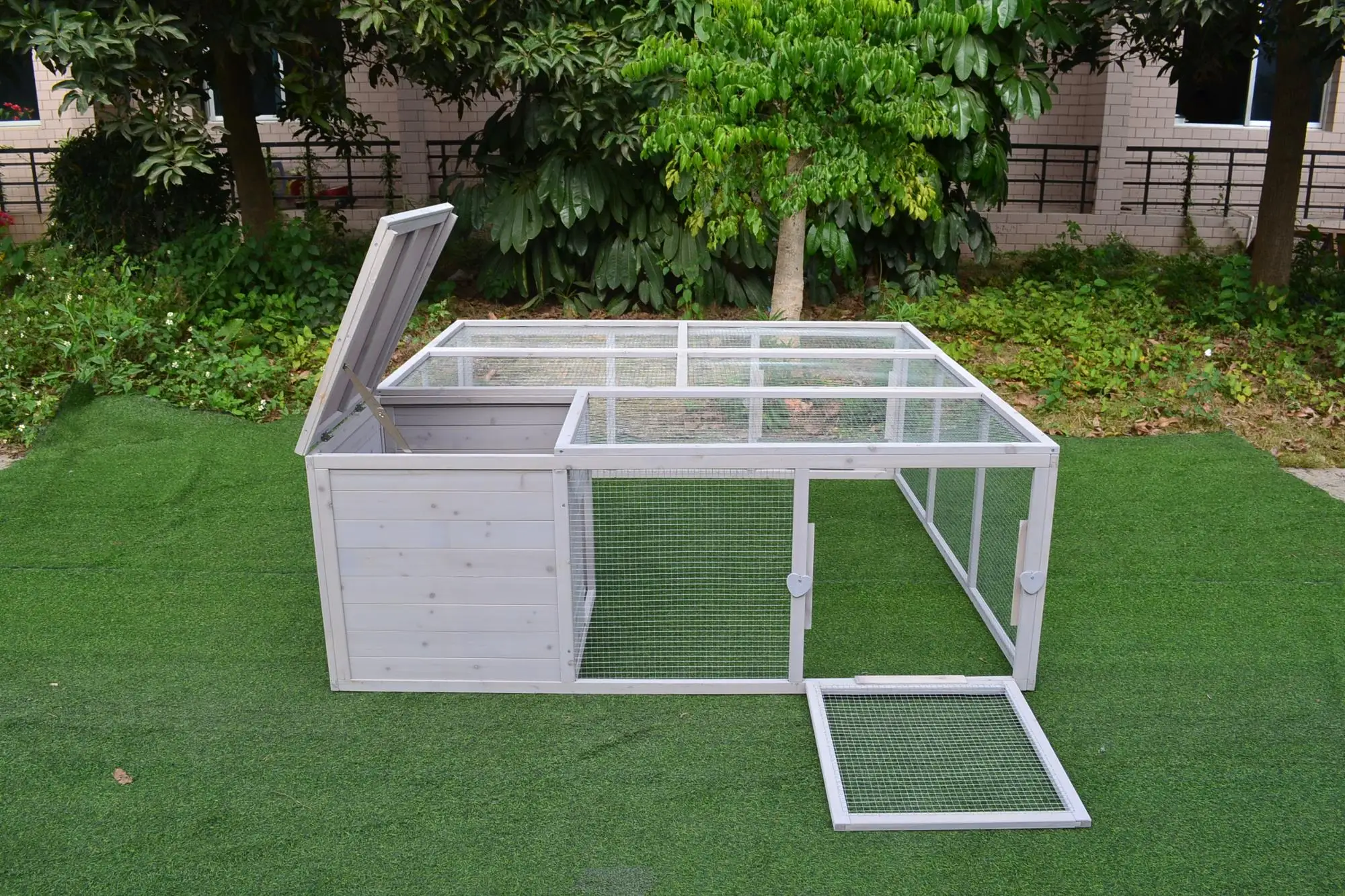 Wooden Rabbit Cage With Large Run - Buy Wooden Large Run Rabbit Farming ...