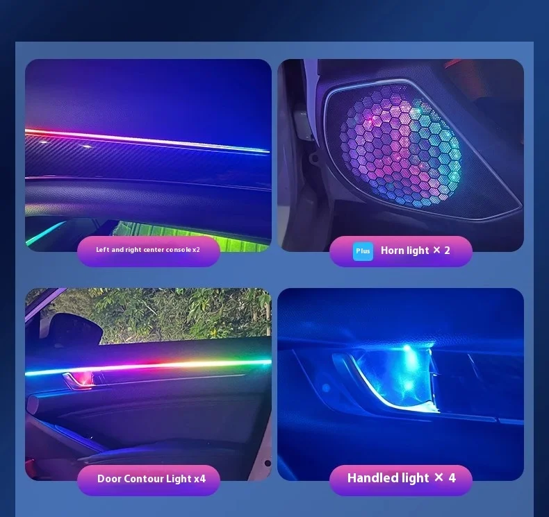 Universal 18-Light 12V 5W Auto Ambient Light Strip