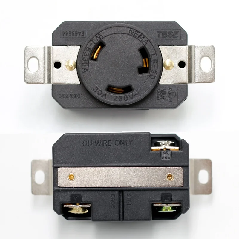New NEMA L6-30R 30A Power Outlet - Reliable Industrial Socket