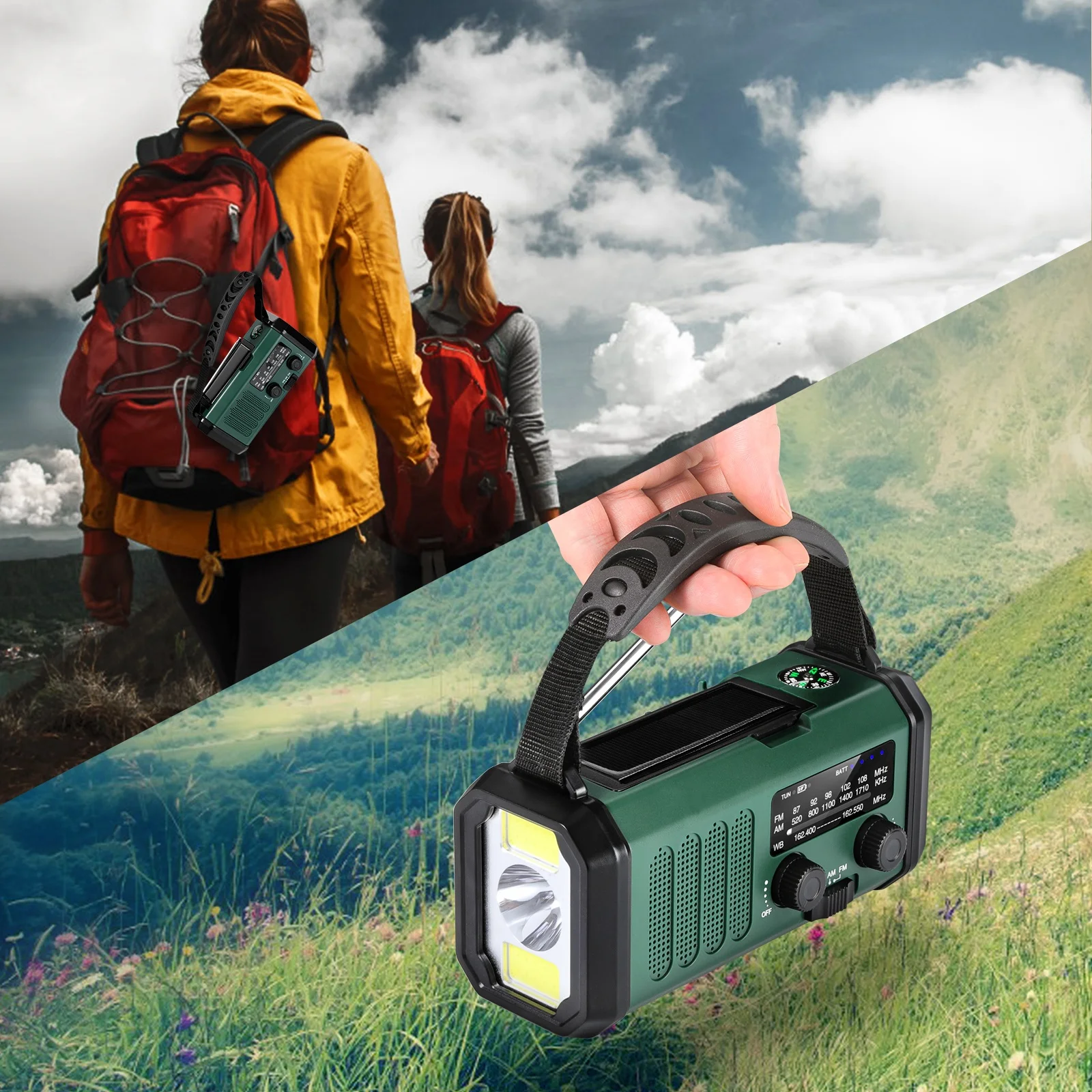 Hand Crank Solar Panel Radio AM/Fm/WB Portable Radio with SOS for ...