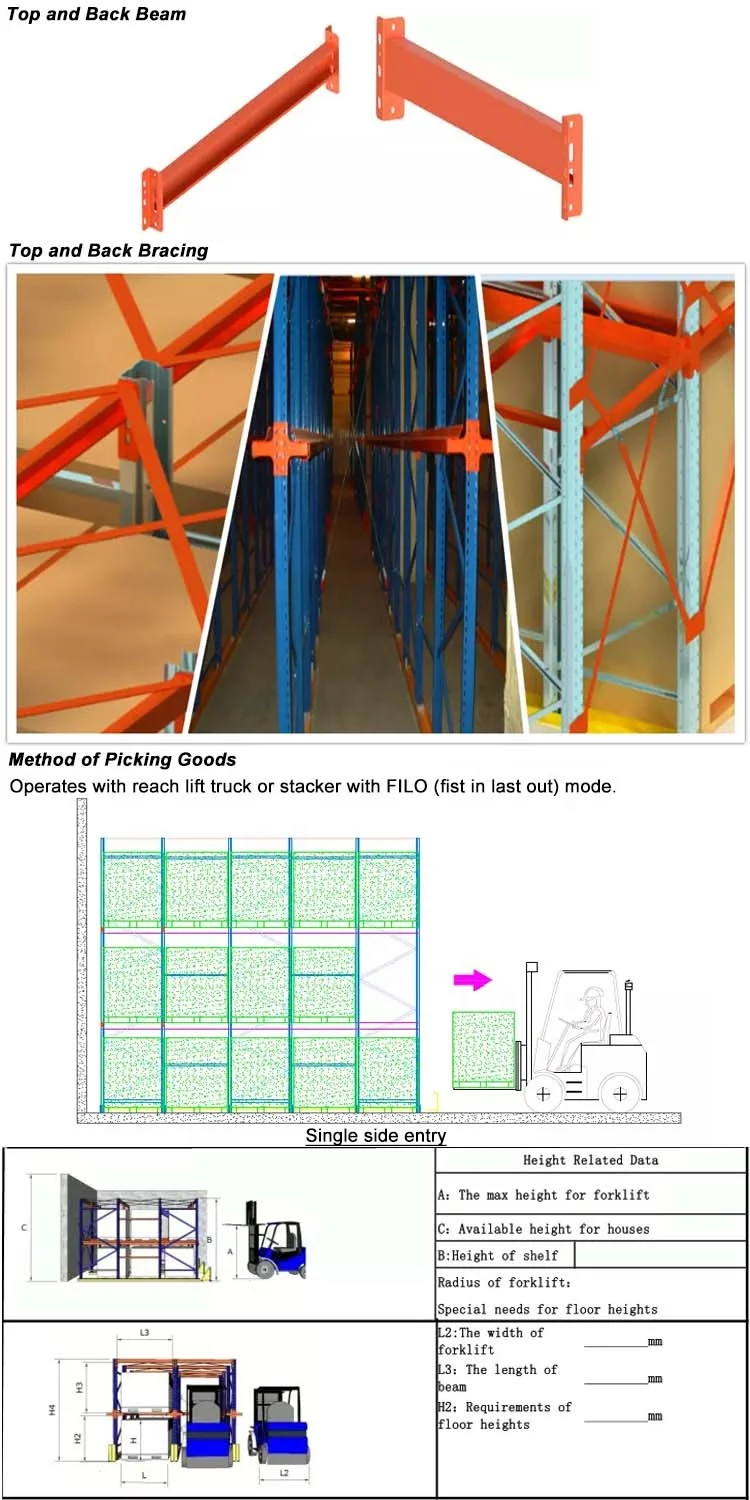 Jracking High Density Cold Storage Pallet Rack Forklift Drive in for ...