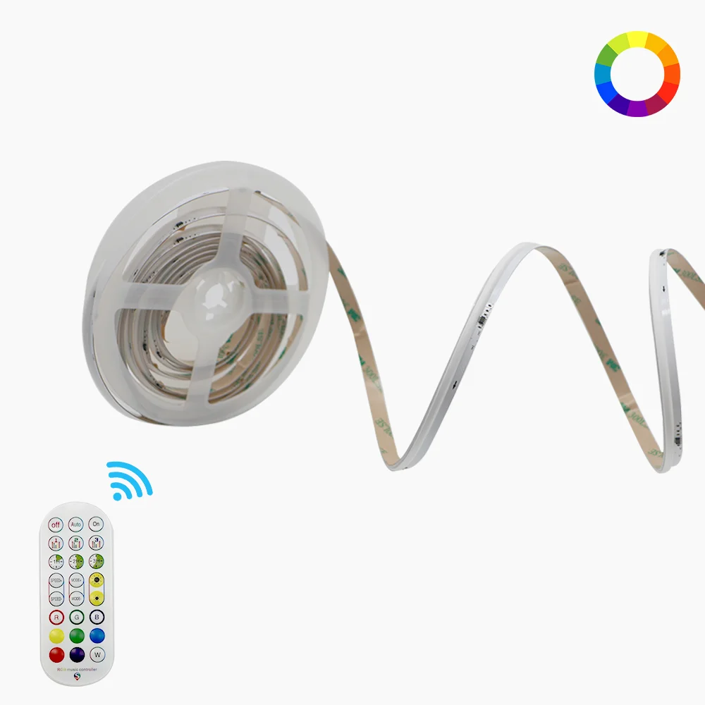 24V Side Emitting COB Light Strip Flexible Illusory Color Free Spot LED ...