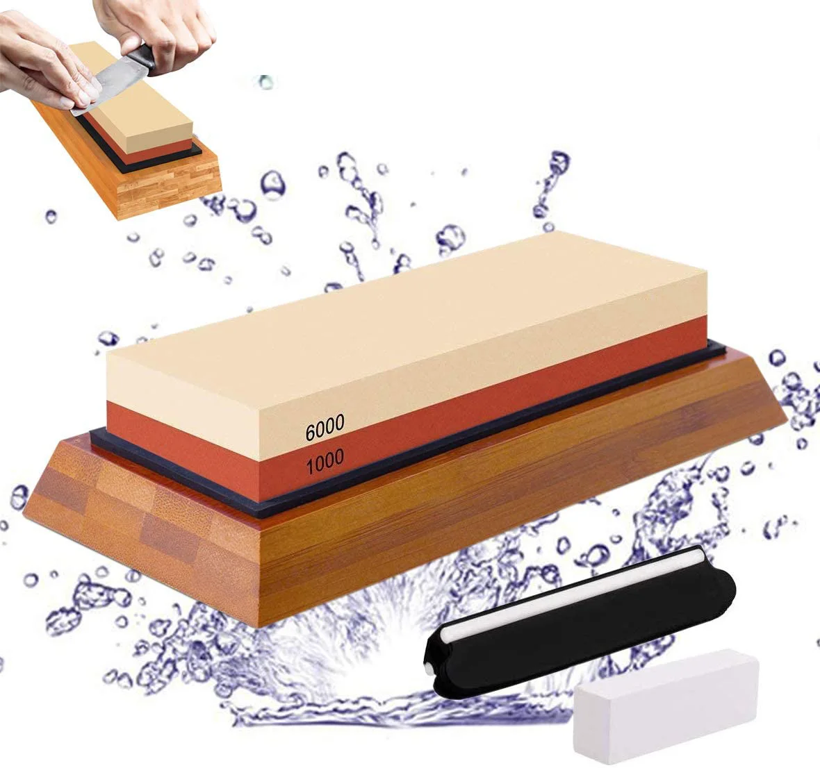 Premium Whetstone Flattening Stone & Non-slip Rubber Base Sharpening ...