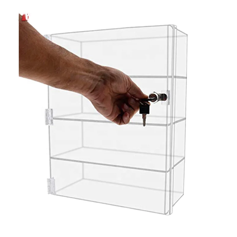Custom Clear Acrylic Display Cabinet Locking Acrylic Showcase Clear ...