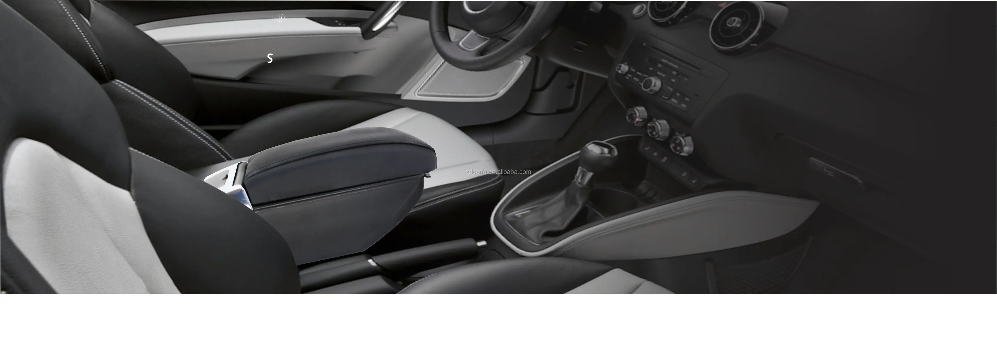 Carfu Car Hand Rest Armrest with LED Light & 4 Usbs