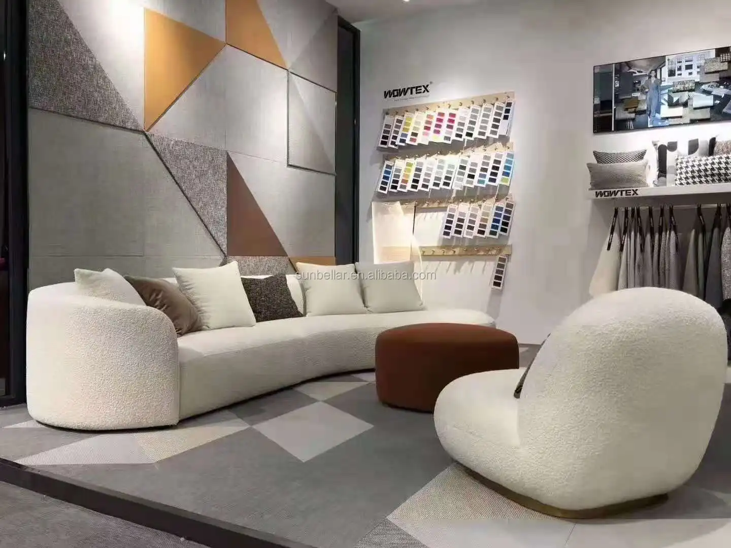 Hotel Sofa Set - Modern Nordic Lounge Couch with Boucle Fabric