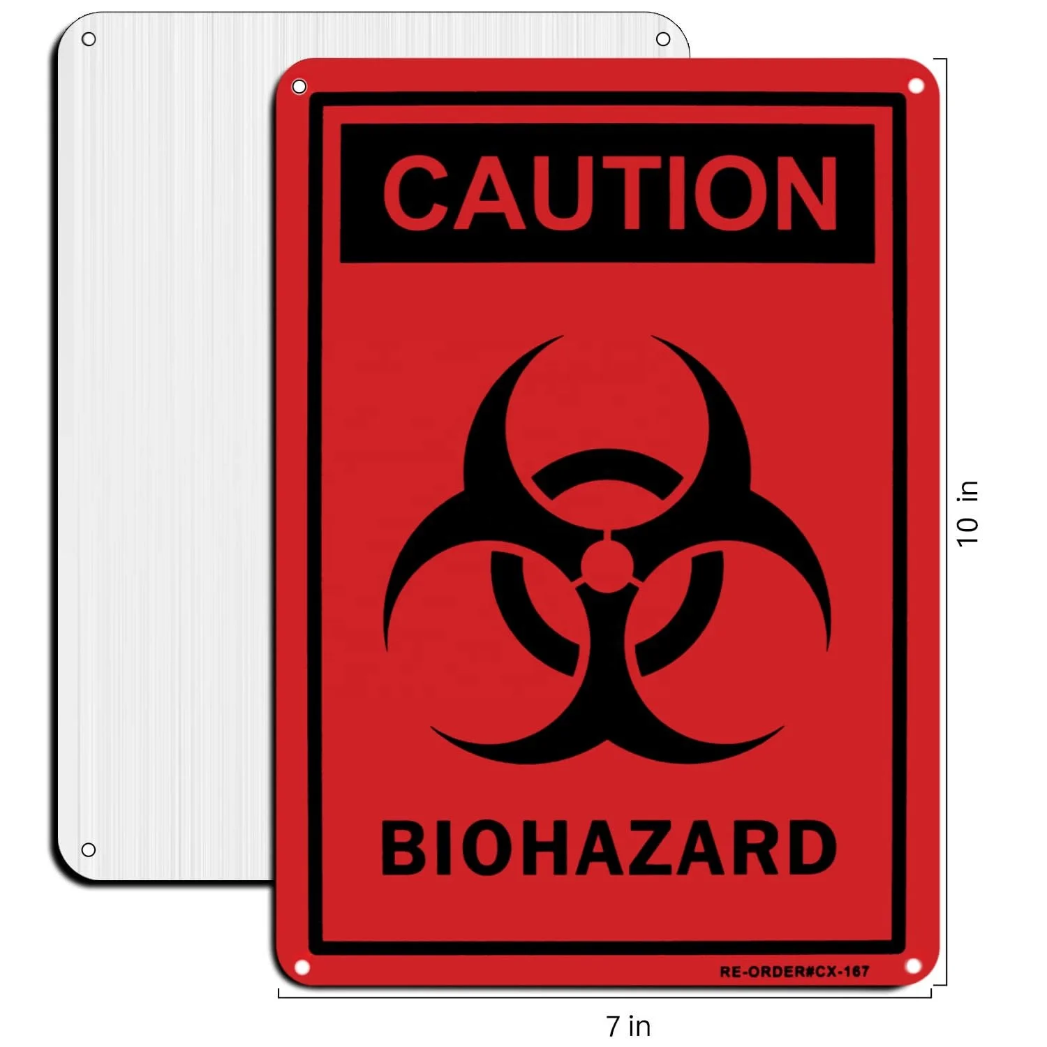 3M High-Quality Reflective Aluminum Caution Biohazard Sign High-Risk ...