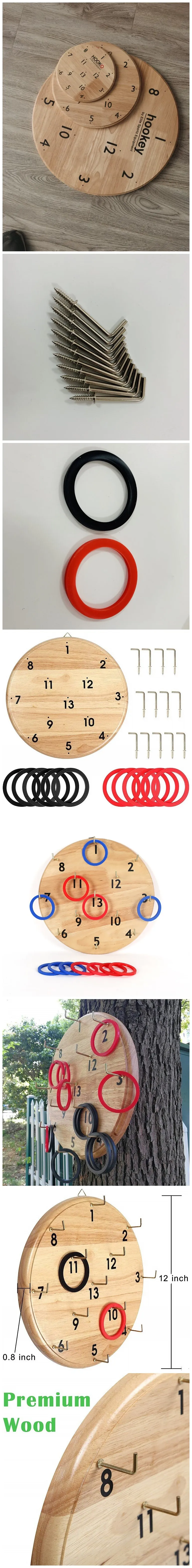 Hookey Ring Toss - Fun Wooden Dart Board Game for All Ages