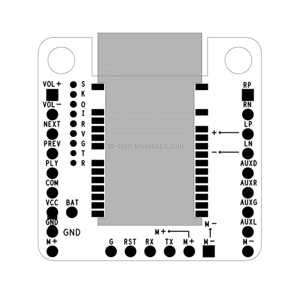 Taidacent-MINI amplificador BLE de 5W + 5W, placa de circuito de receptor de Audio, entrada AUX ...