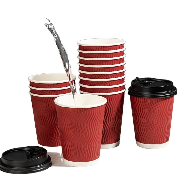 Ripple Coffee Cups - Durable 16oz Paper Cups with Custom Printing