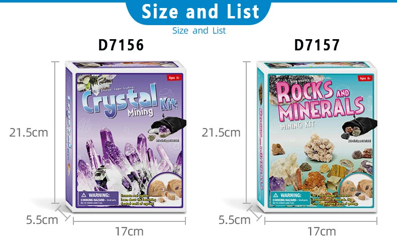 Gemstone Dig Kits Excavate 5 Real Gems Crystal Cluster Rock Mining Kits ...