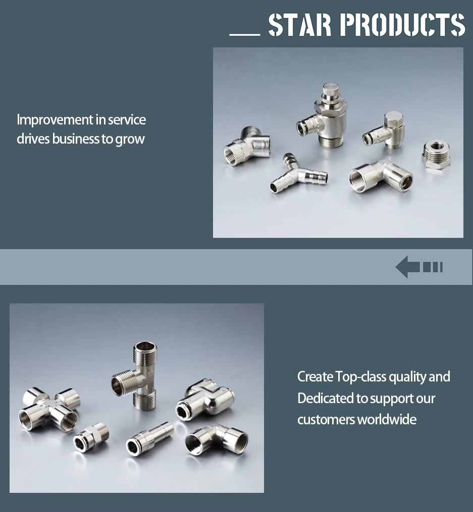MPD Push in Fittings Male Thread Brass - Pneumatic Connection