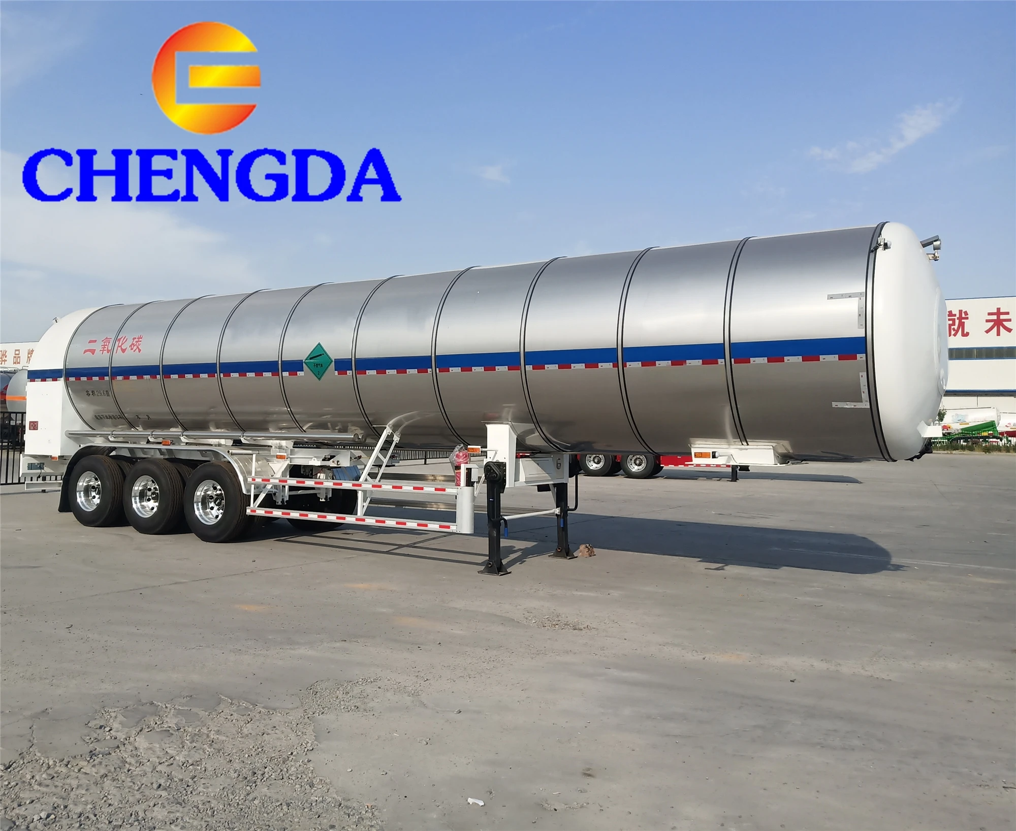 3 Axles 55cbm Liquid Oxygen Liquid Nitrogen Carbon Dioxide Co2 ...