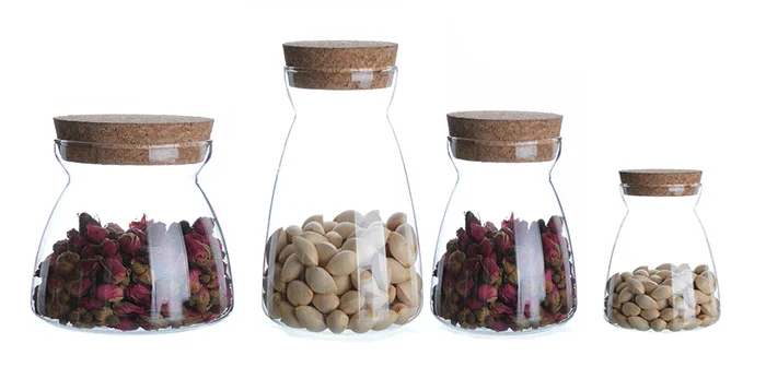 500ml Glass Beaker Jar with Cork Lid - Preserve Freshness