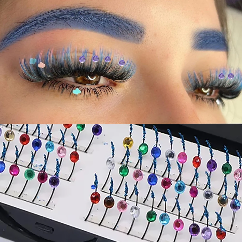 Beauty Party Makeup Fairy Lash Extensions Mix Colored Shiny Rhinestones ...