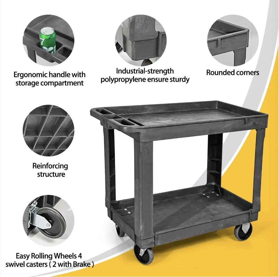 Heavy Duty Industrial Moving Tool Storage Plastic Cart