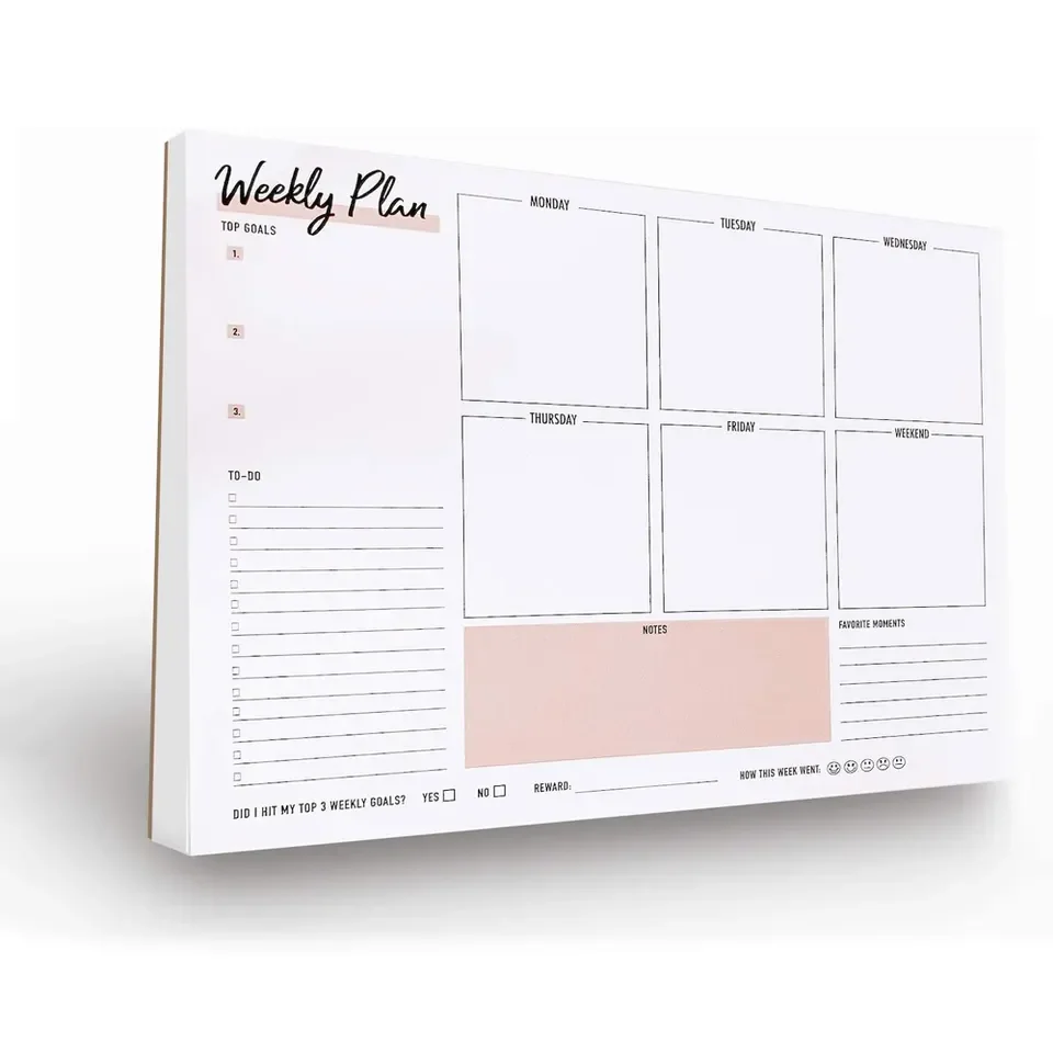 Notepads Customizable Desk Planning Tear Off Pad With Schedule Notepad ...