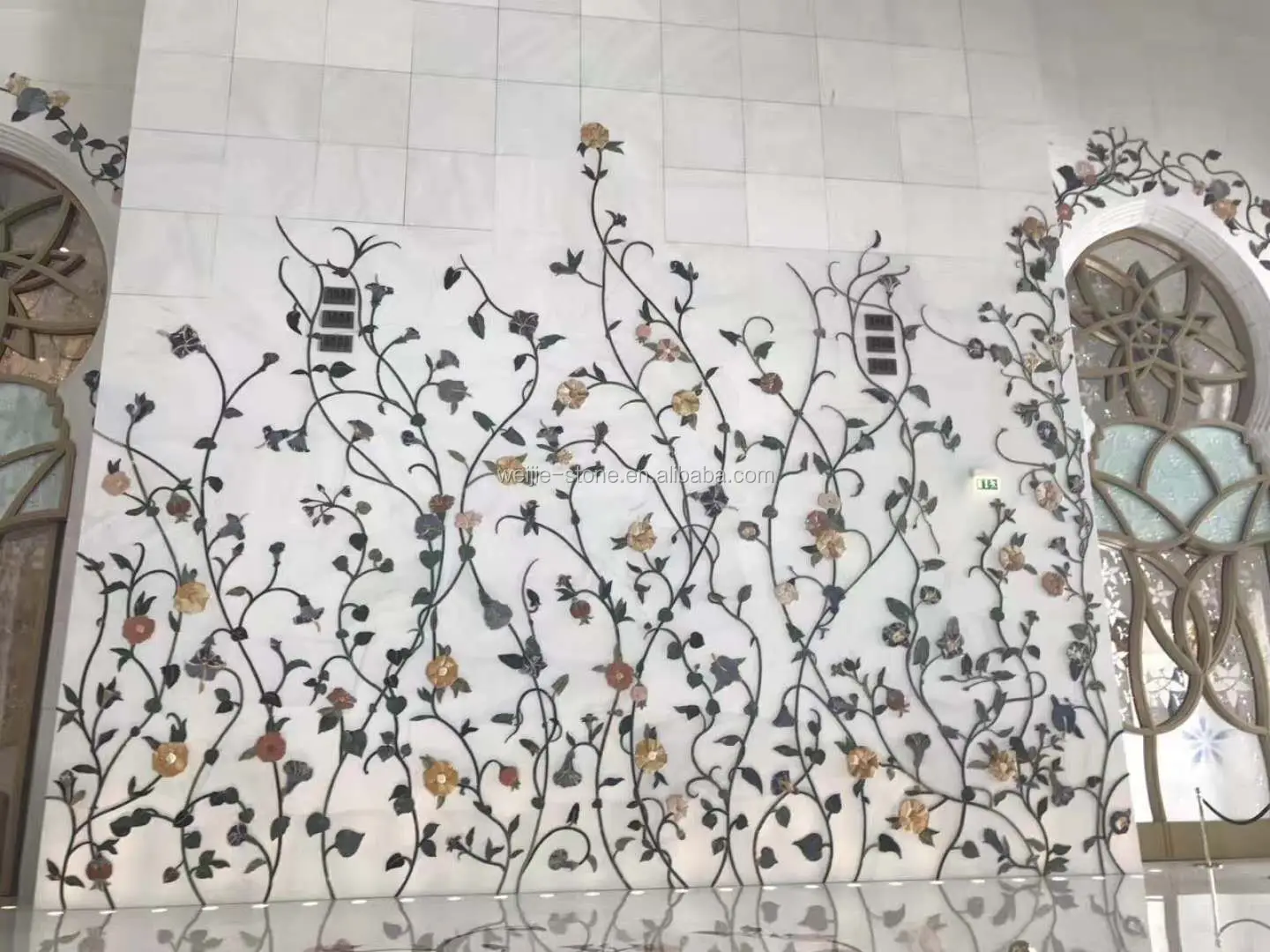 Arabic Style Villa & Palace Decoration - Marble Water Jet Floor Tile Design