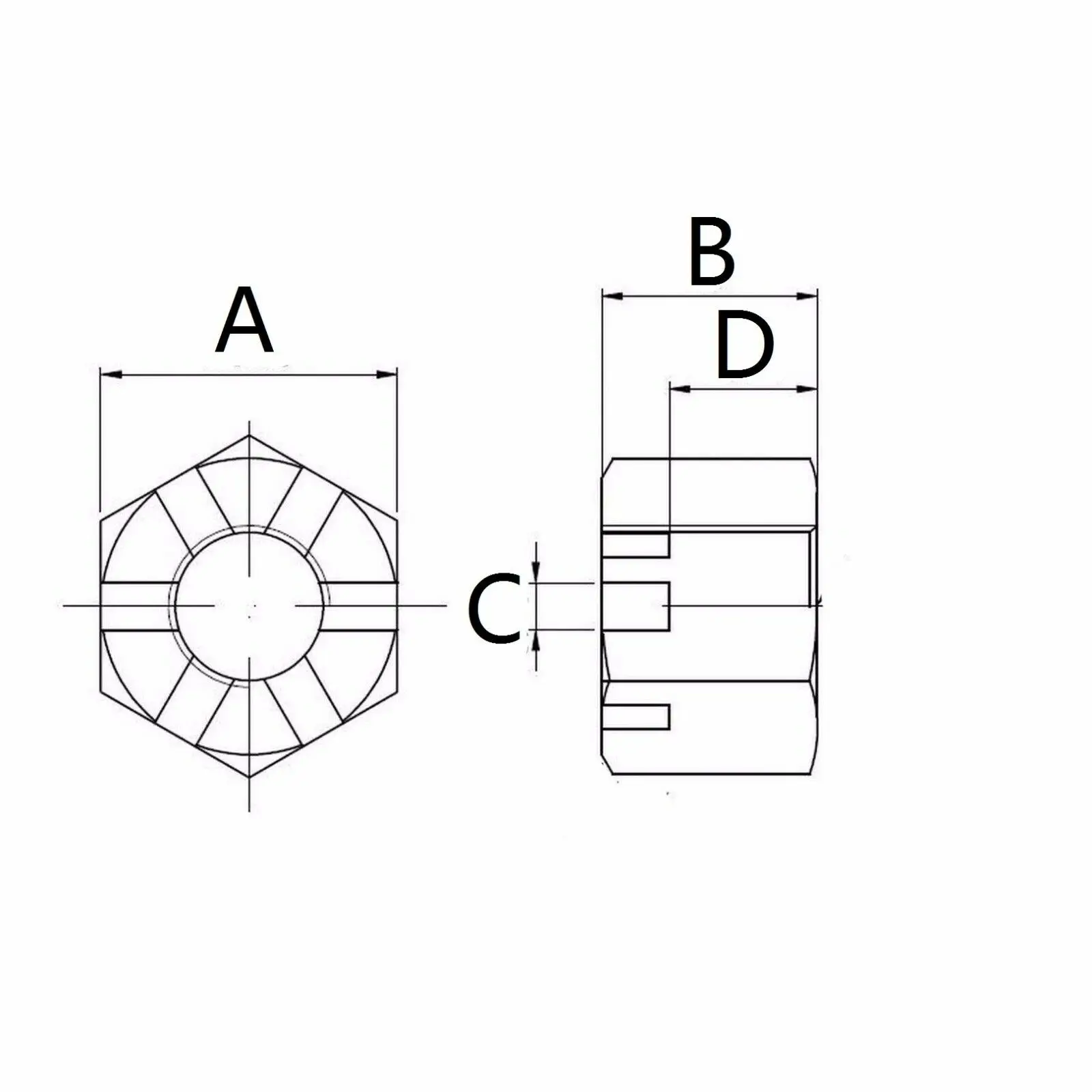 DIN 935 DIN 937 Hexagon Slotted Castle Nut M6-M52 - HXL-4055