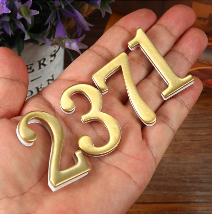 Brass Hotel Room Number Signs Figure,0-9 Number Modern Plaque Number ...