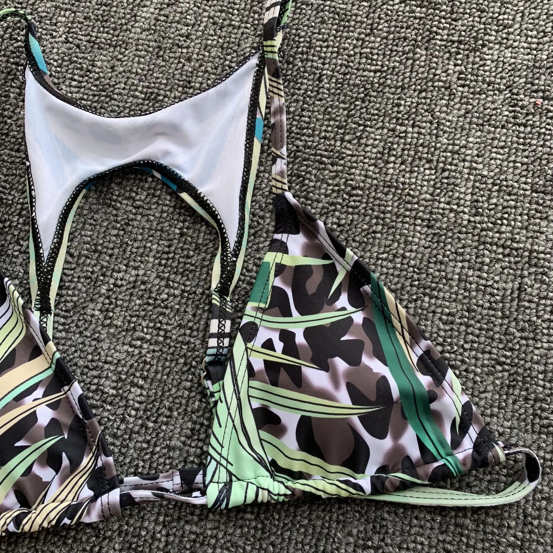 Jsn359 Tankini Mesh Bathing Suit Solid Color Black Bikini Set Swimwear ...