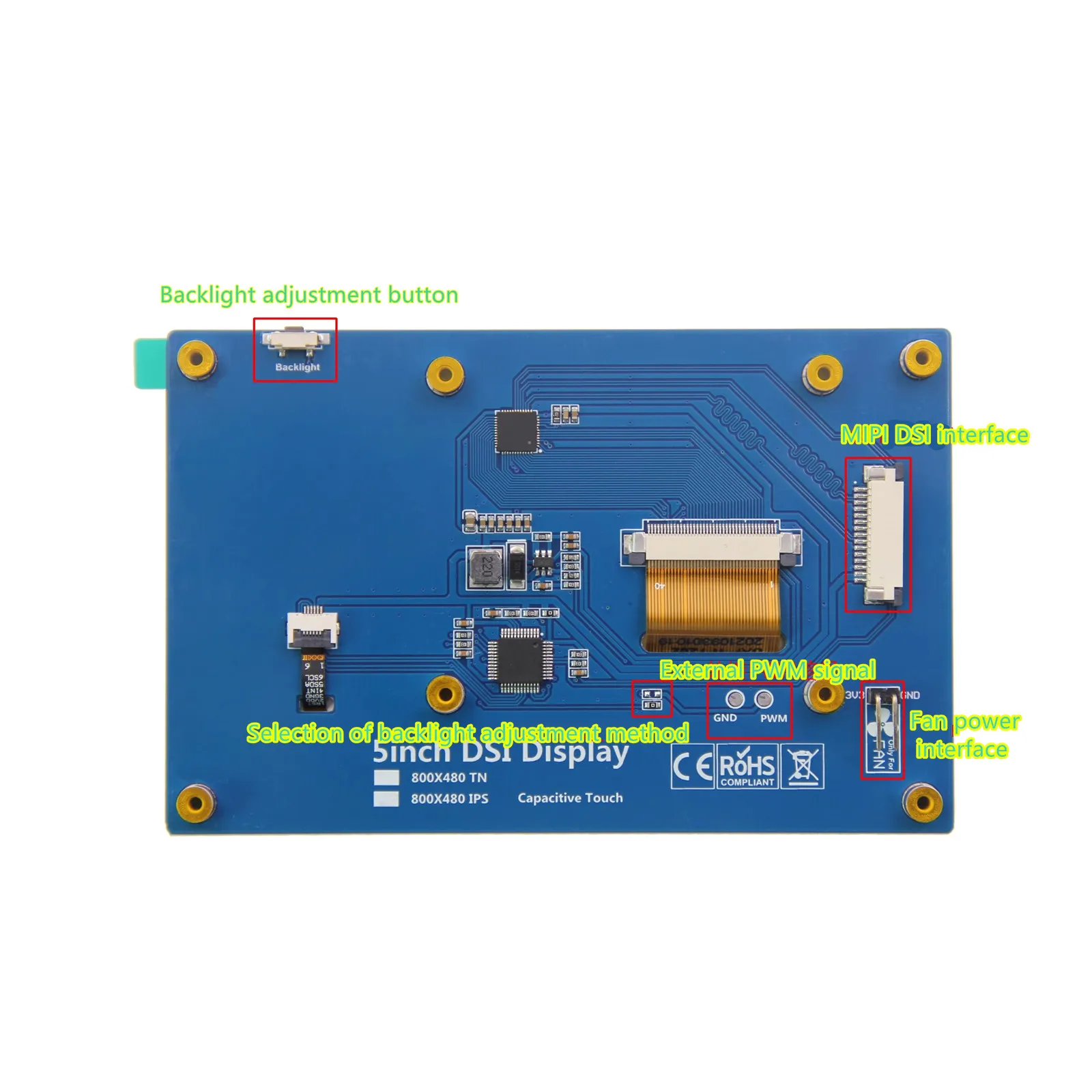 5-inch Mipi Dsi Display Screen,Lcd Touch Screen Monitor For Raspberry ...