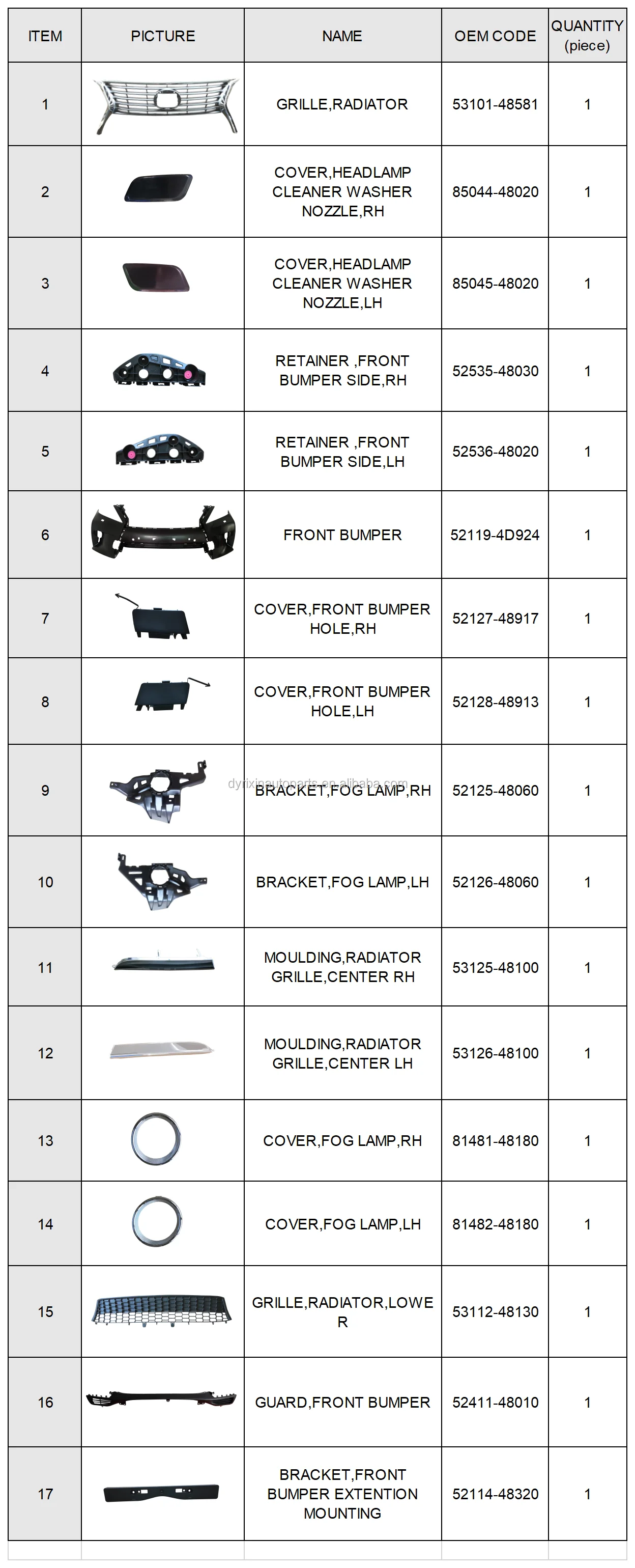 Car Front Face Body Kit Bumper Grille for Lexus RX270 RX350 RX450H 2013 ...