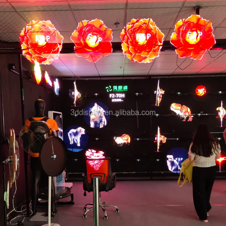 3d Hologram Led Fan 50cm 65cm 70cm 100cm Led Fan 3d Hologram Projector Display Adverting Fan ...