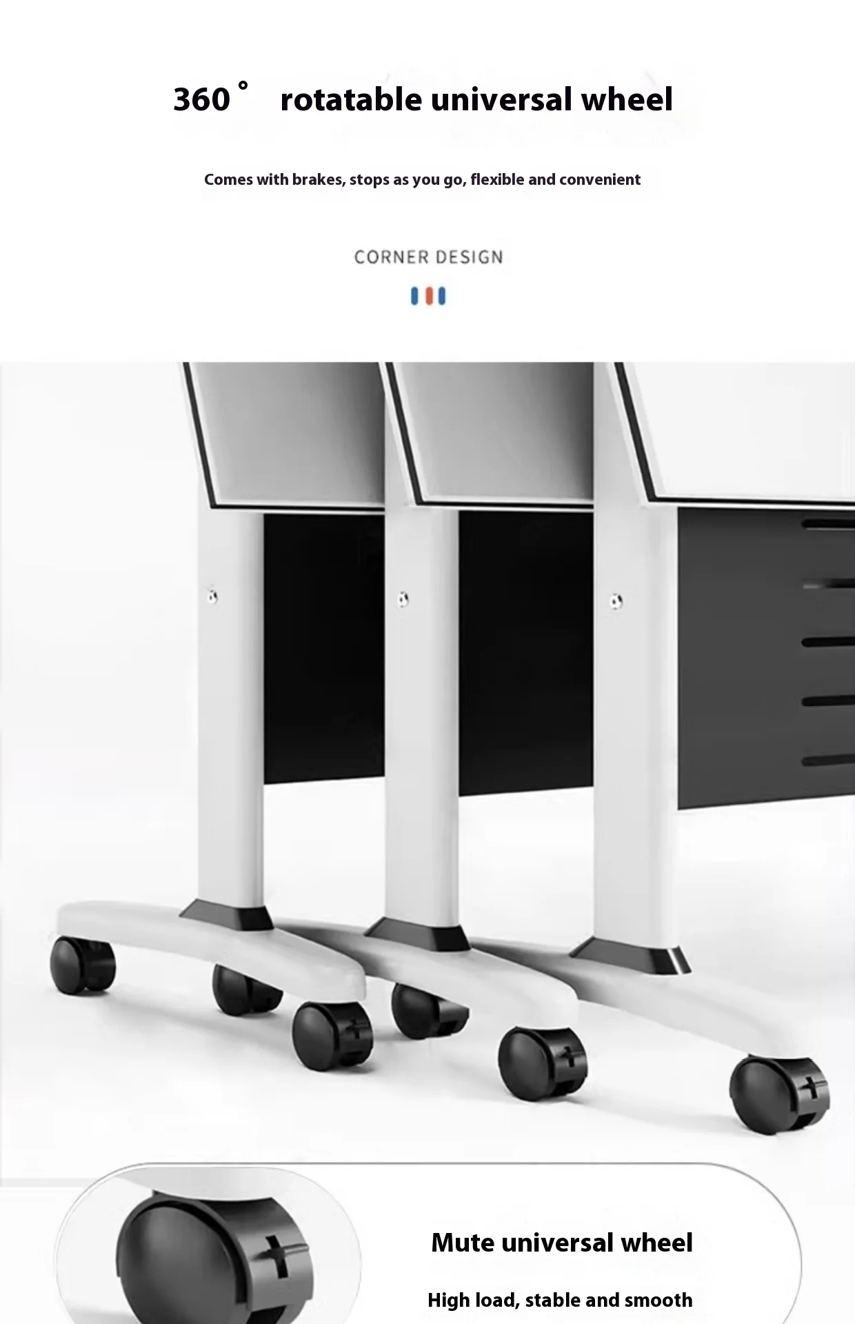 Folding Long Table Training Office Movable Desk Combination Portable ...